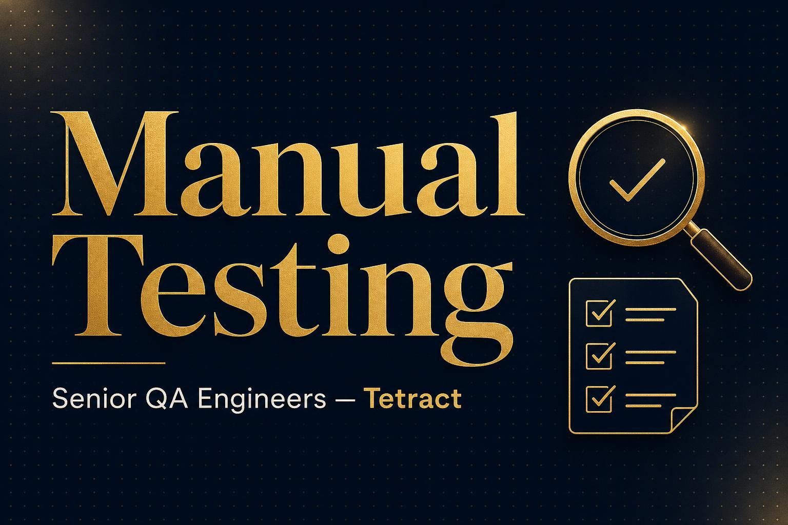 Manual Testing Services | Senior QA Engineers — Tetract